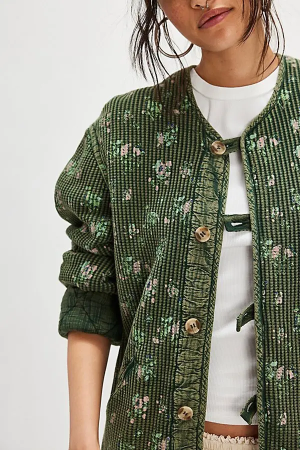 Free People Fp One Dana Liner Jacket In Garden Combo - 65% Off